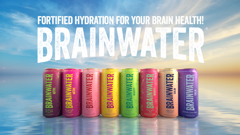 BRAINWATER 16 FL OZ RTD BEVERAGES FORTIFIED FOR YOUR BRIAN HEALTH!